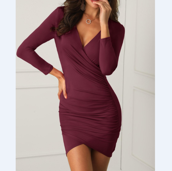 V Neck Sexy Slim Package Hip Dress On Storenvy